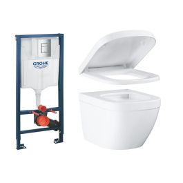 Промо-набор GROHE Euro Compact: компактный подвесной безободковый ...